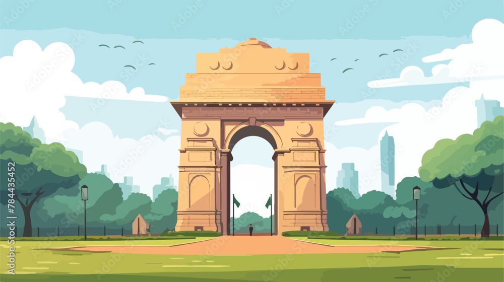 India gate .. 2d flat cartoon vactor illustration isolated Stock Vector ...