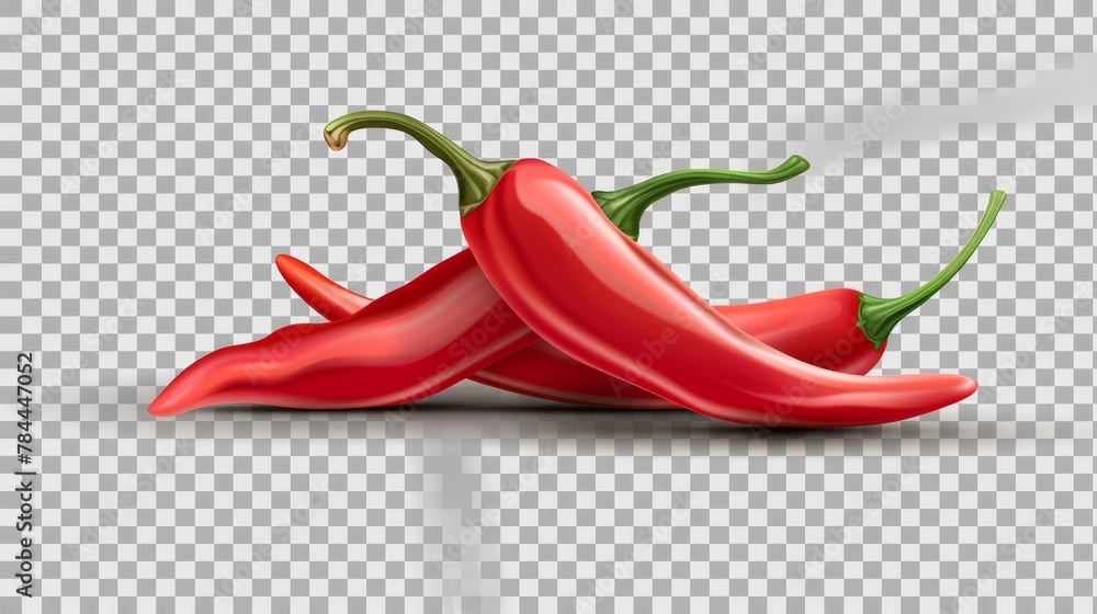 Isolated modern realistic illustration of red chili pepper, hot spicy ...
