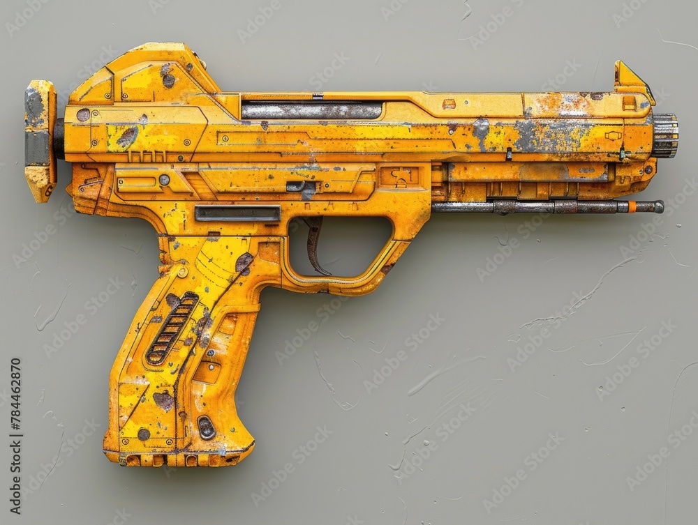 Weathered and Worn Industrial Caulking Gun Against Textured Background ...