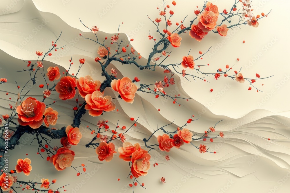 Blossom on a cream background, Asian American and Native Hawaiian ...