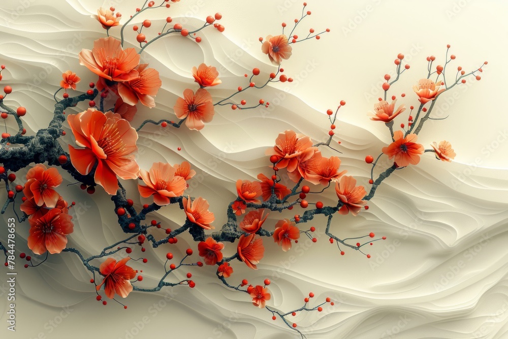 Blossom on a cream background, Asian American and Native Hawaiian ...