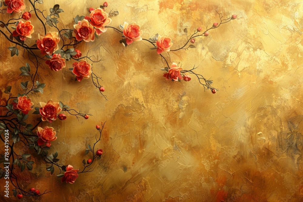 Blossom on a golden background, Asian American and Native Hawaiian ...