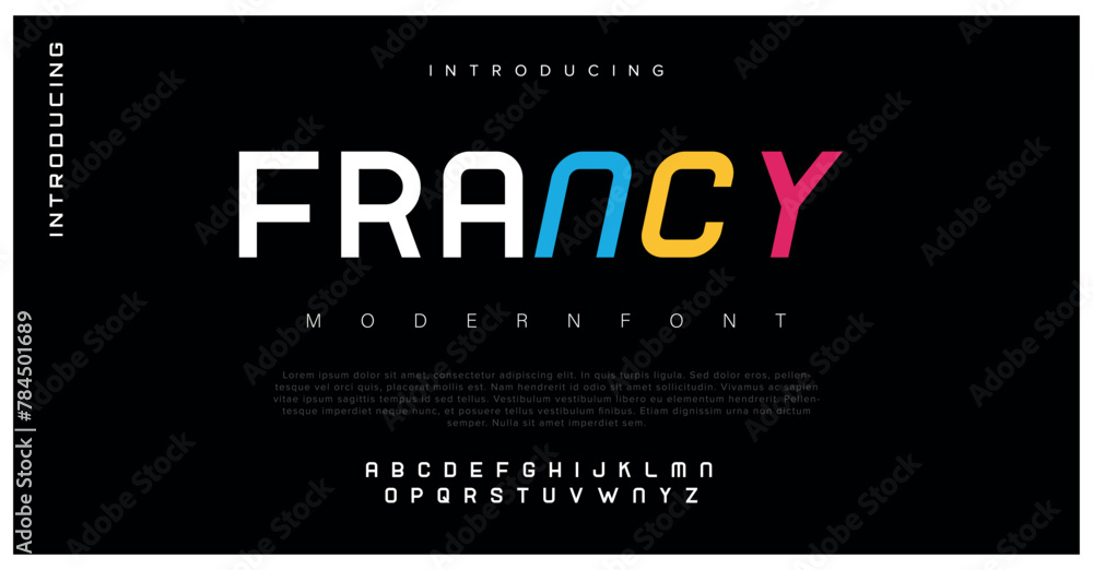 Francy Modern Design vector linear Font for Title, Header, Lettering ...
