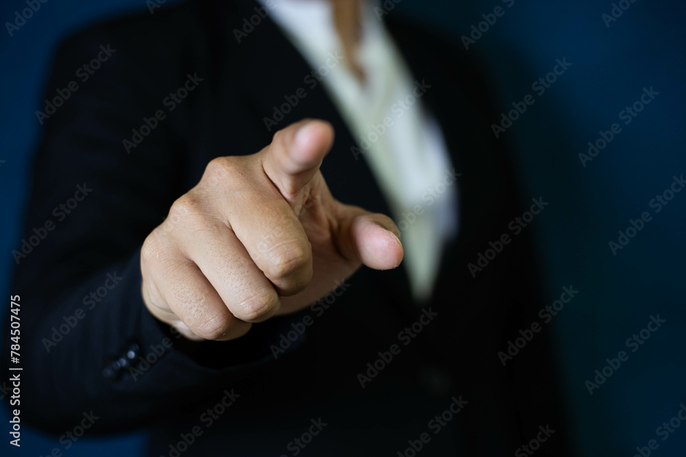 boss, businessman, boss with gestures of pointing fingers or pressing ...