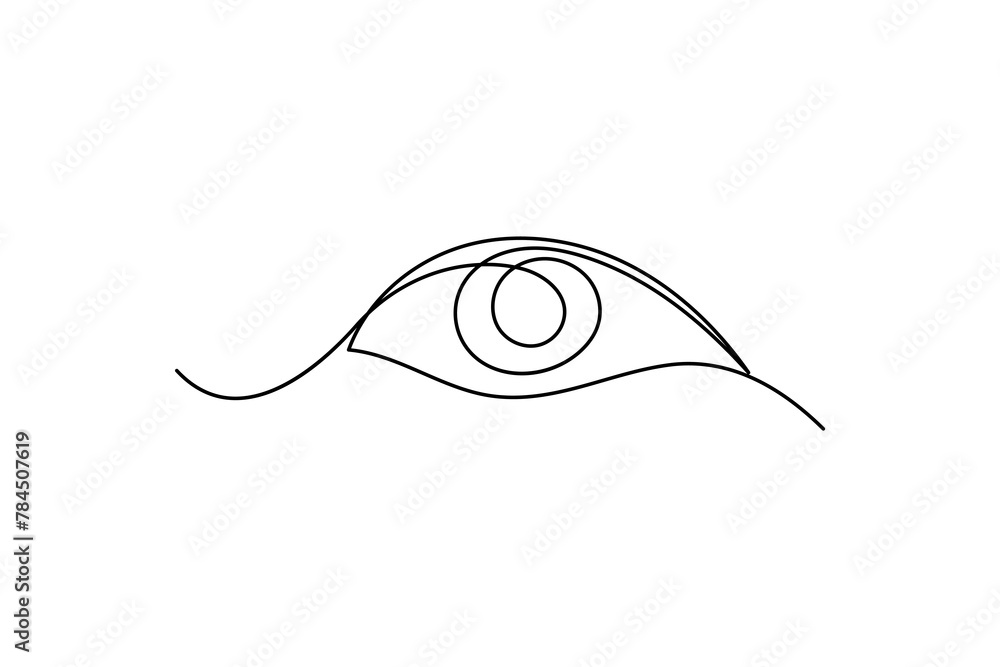 Eye sign in continuous line drawing style. Line art of human eye sign ...