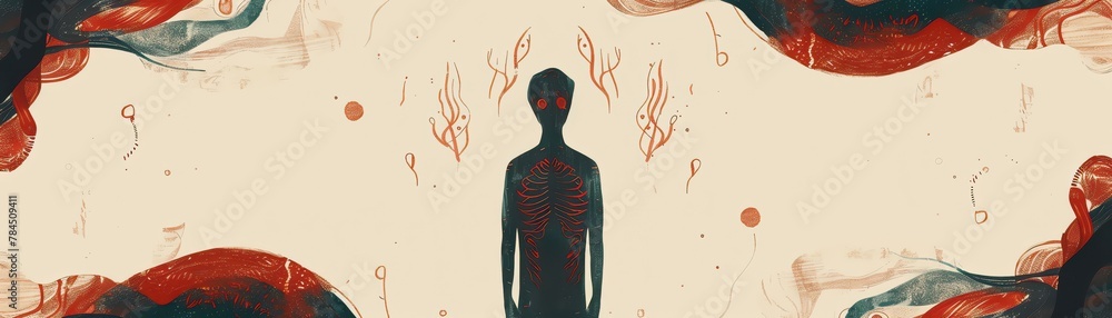 The mutated person stands, a silhouette of both human and the unknown ...