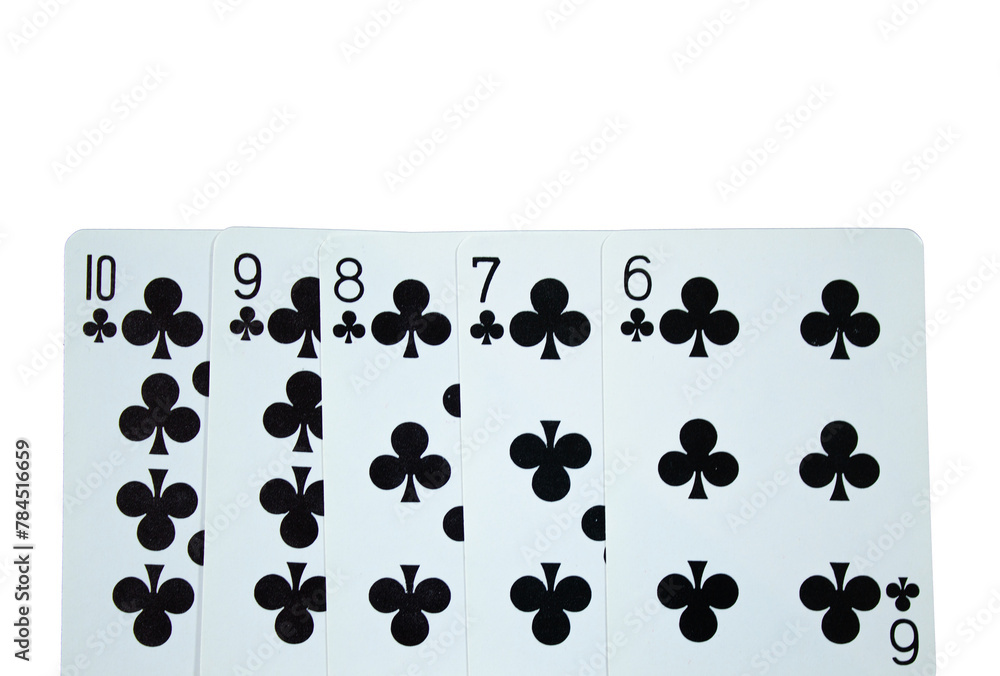 Set of straight flush cards on transparent background - playing cards ...
