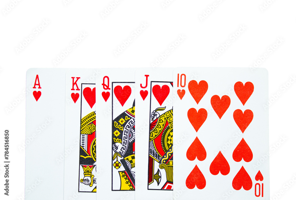 Set of royal flush cards on transparent background - playing cards ...