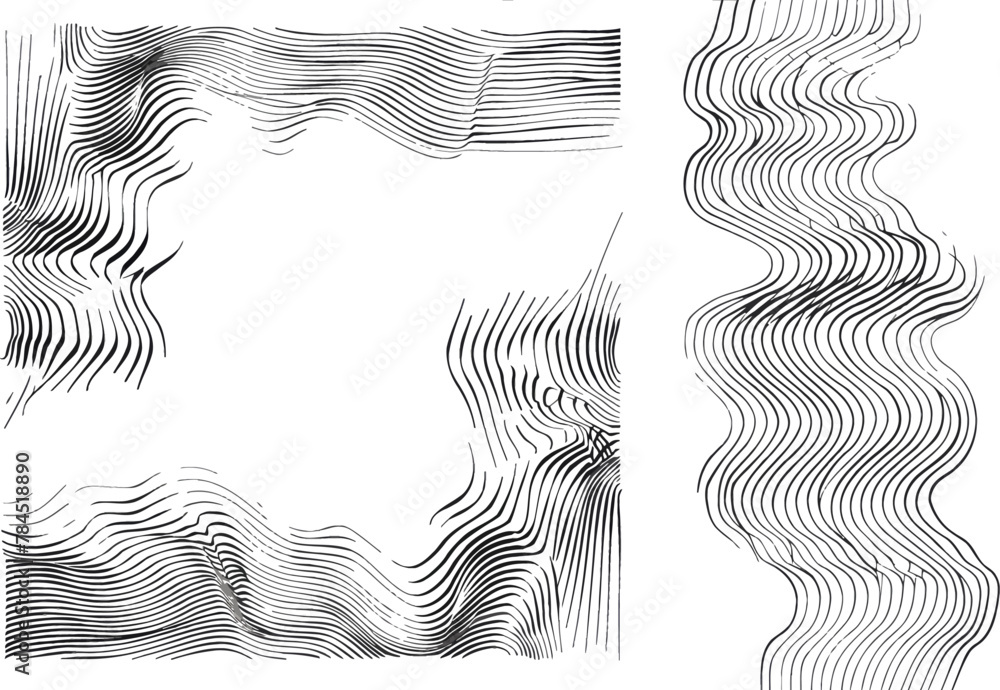 Squiggle strip frames, curvy divider or wiggly billow. seamless ...