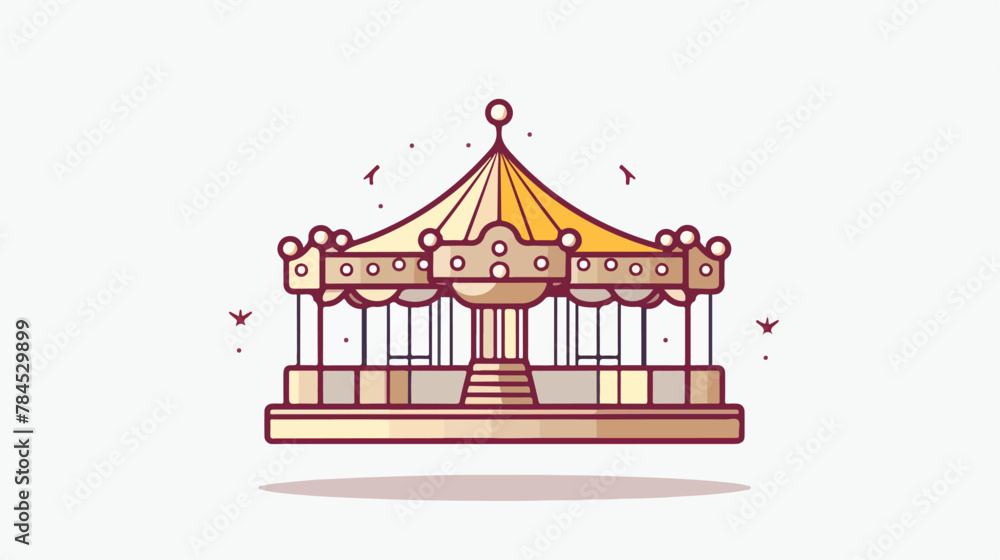 Thin line carousel icon 2d flat cartoon vactor illustration Stock ...