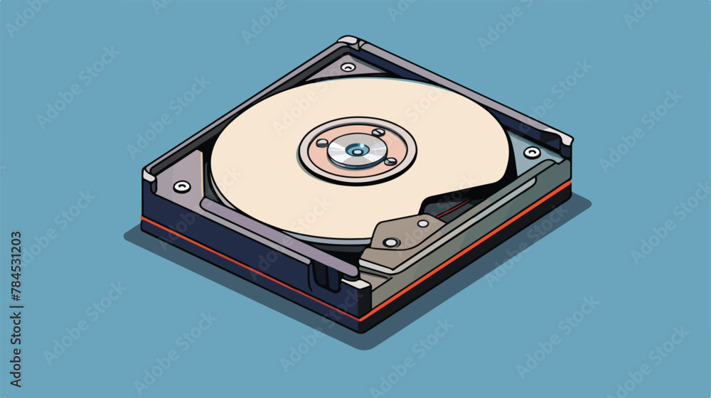 Thinline hard disk drive icon 2d flat cartoon vacto Stock Vector ...