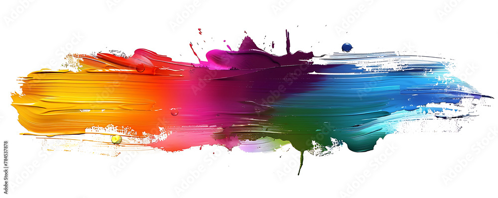 Paint Brush Smear Black Stained Paintbrush Isolated On White