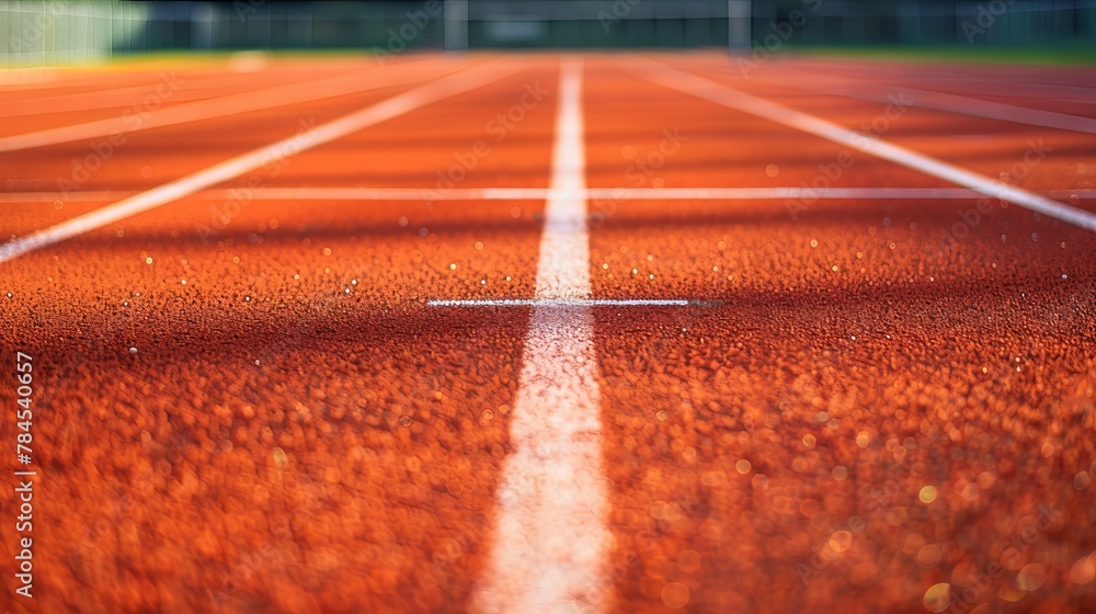 The standard lines and marks on a sports stadium running track are ...
