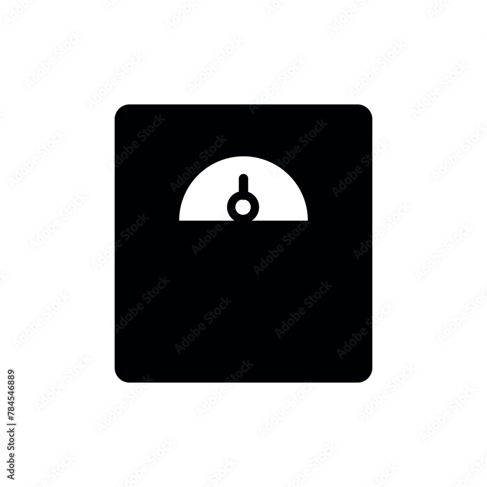 Weighing Scale Fill Icon Symbol Vector. Black Glyph Weighing Scale Icon ...