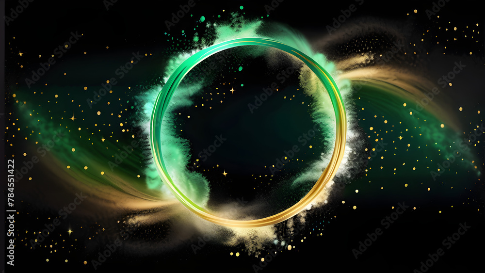 Exploding Green Circular Backgrounds on Black, Bursting Green Rounds in ...