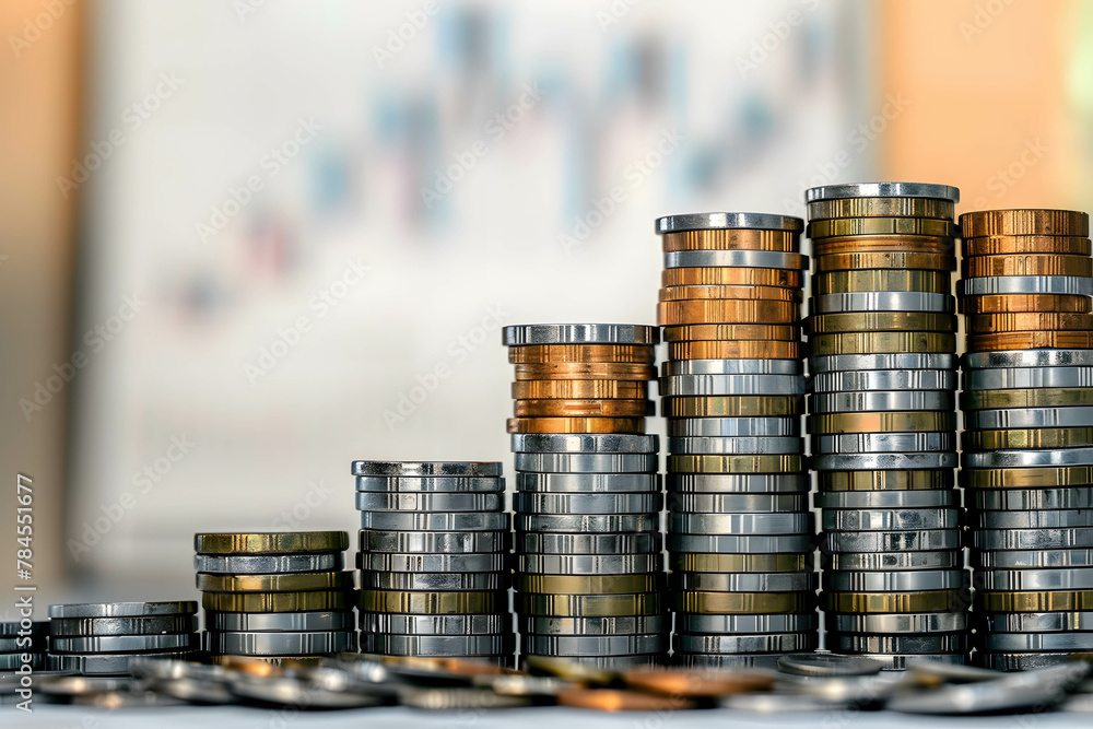 Concept of return on investment with a graph showing upward growth and ...