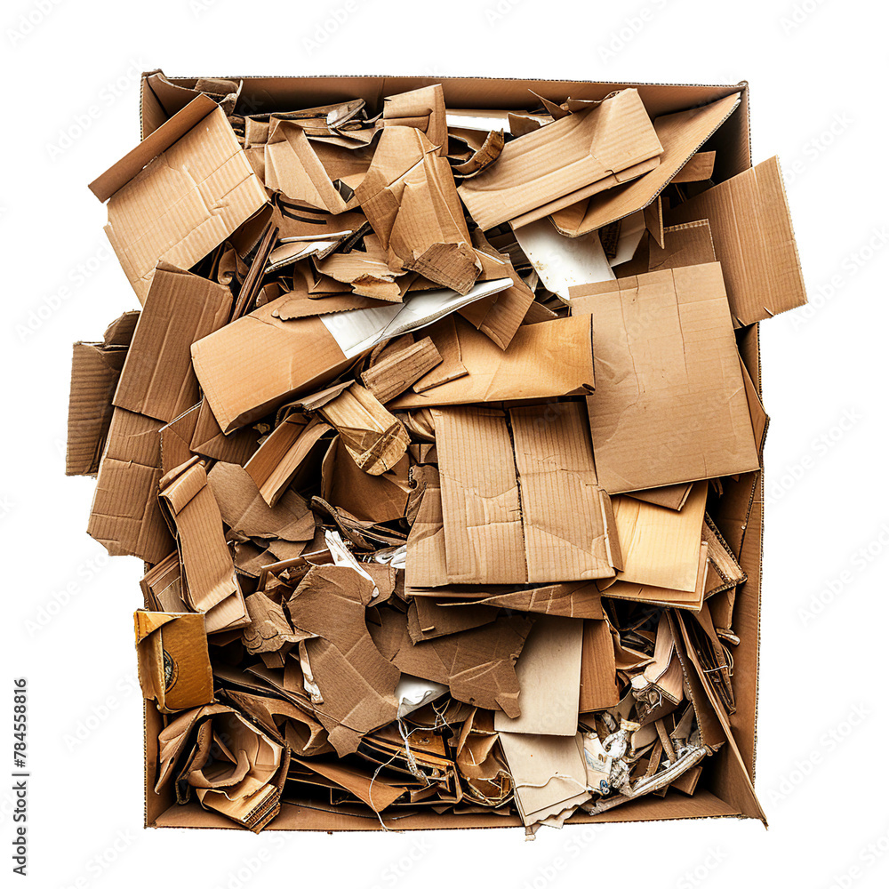 Cardboard boxes waste, transparent background, isolated image ...