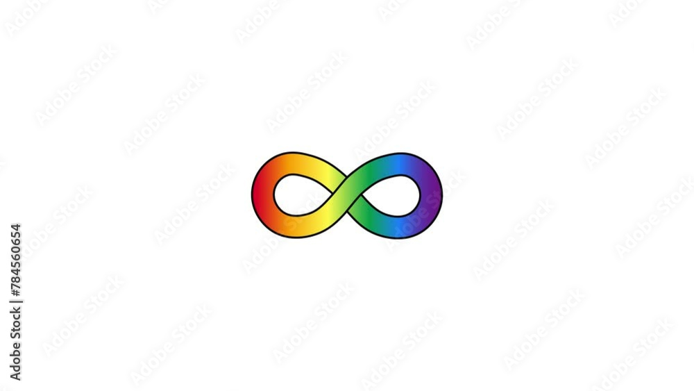 Neurodiversity awareness and acceptance concept animation with rainbow ...