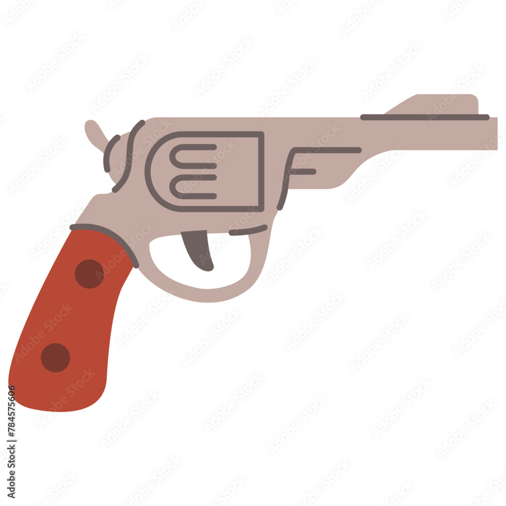 Gun revolver icon.Handgun six shooter pistol.Cowboy revolver.Wlid west ...
