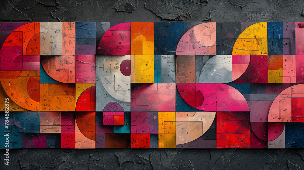 Graffiti Odyssey: Abstract patterns and vibrant hues guide the viewer ...