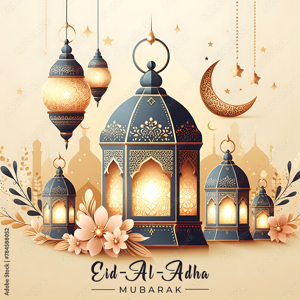 Ramadan Eid, Lantern Islamic, Eid al Adha, Elegant design, Festival of ...