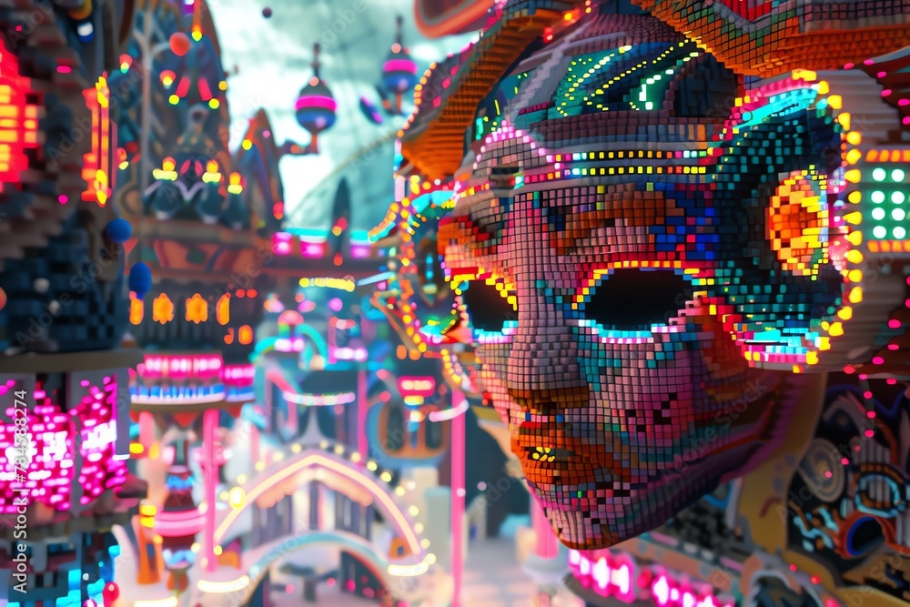Transform the essence of cultural festivals merging with futuristic ...