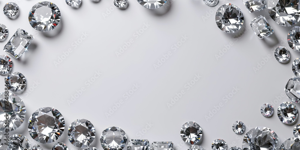 Diamond border frame, diamonds shinning gems jewellery background ...