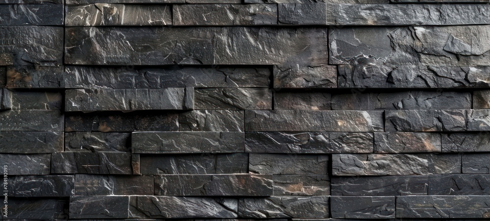 Black brick wall dark stone texture.,Black stone wall background texture, black block marble ...