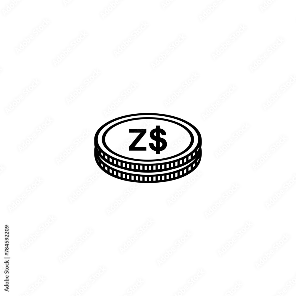Zimbabwe Currency Symbol, The Zimbabwean Dollar Icon, ZWD Sign. Vector ...