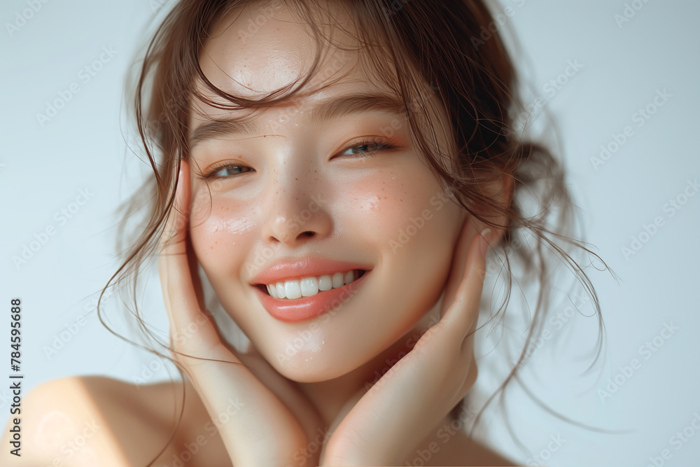 Asian Beauty Models, Her skin color is very white and she has a western ...