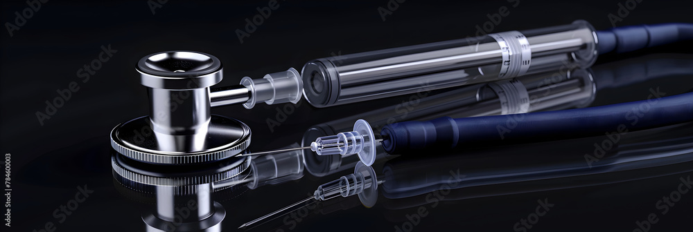 Stethoscope Or Syringe For Dsid With No Needle Background,Stethoscope ...