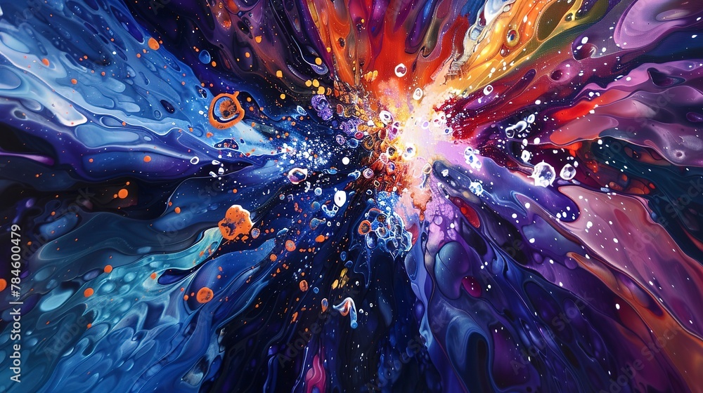 Oil painting Abstract, quantum leap, oil effect, vibrant quantum ...