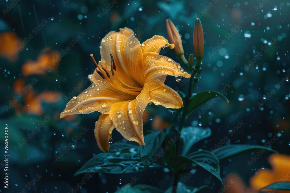 Wallpaper Flower. Golden Floral Flare: Detail of Flowers and Plants ...