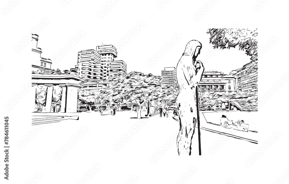 Print Building view with landmark of Santa Cruz de Tenerife is the city ...
