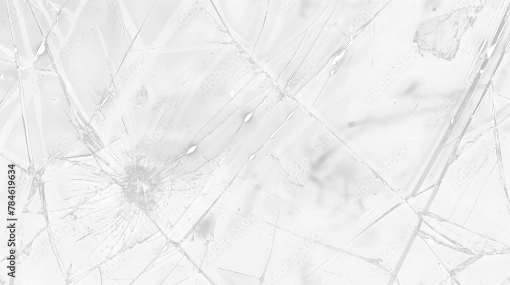 Poster Broken glass on transparent background with lots of glass ...