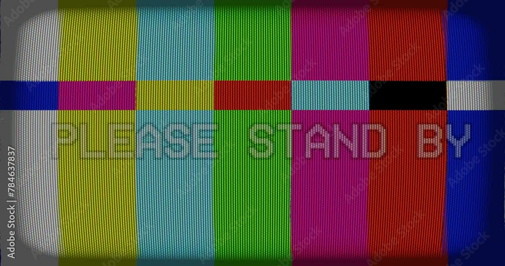 Please Stand By screen text Signal on the CRT Tv screen - 4K infinite ...