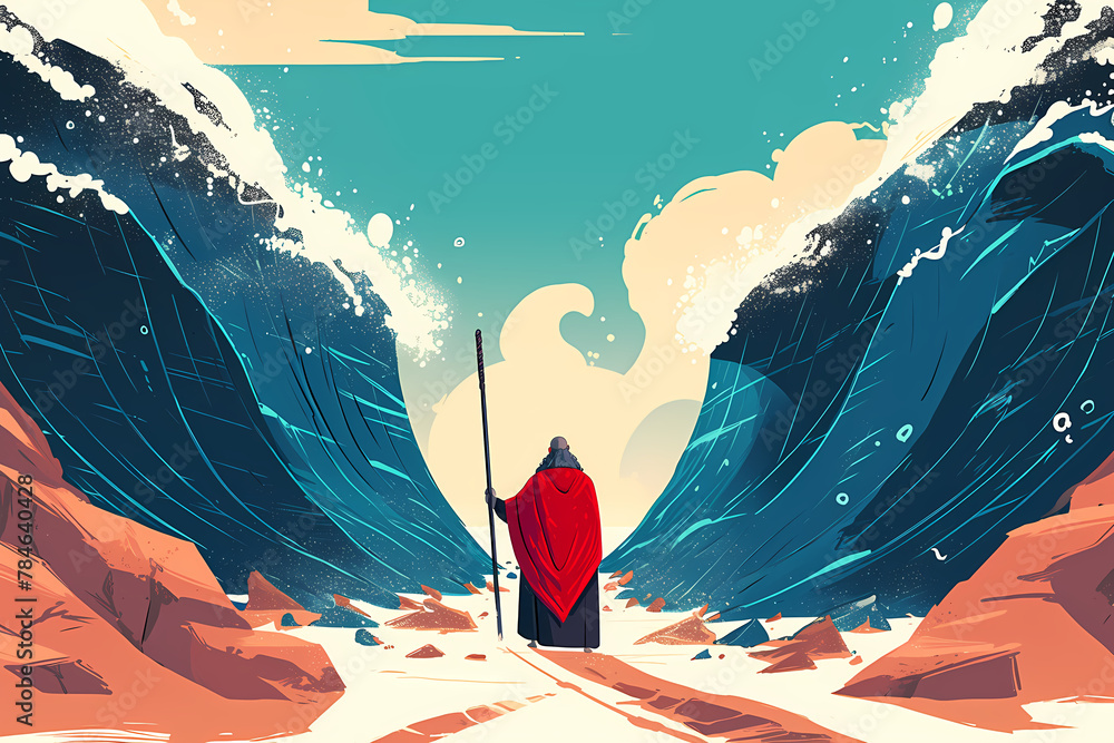 Moses separate the sea in exodus. Israelites crossing the red sea ...