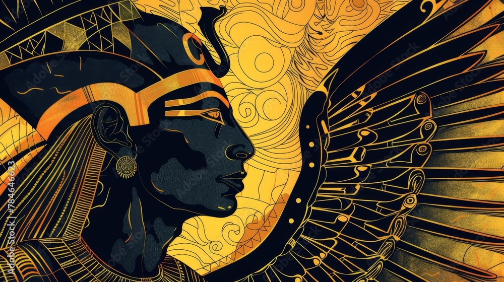 Amun Ra Egyptian pharaoh god drawing painting art wallpaper background ...