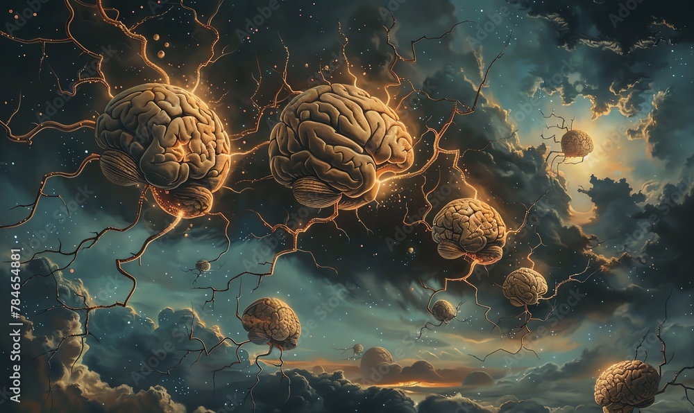 Craft a traditional art piece featuring a psychological concept where ...