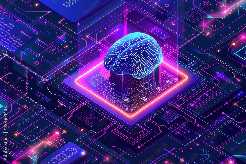 Visual concept of artificial intelligence in a computing system ...