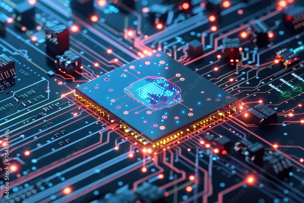 Visual concept of artificial intelligence in a computing system ...