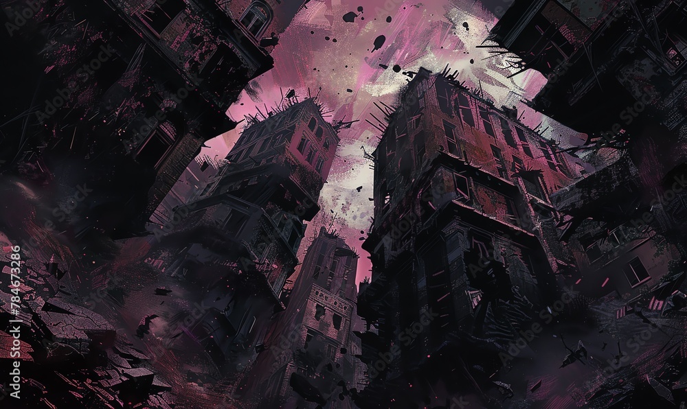 Capture the essence of urban decay and rebellion through a worms-eye ...