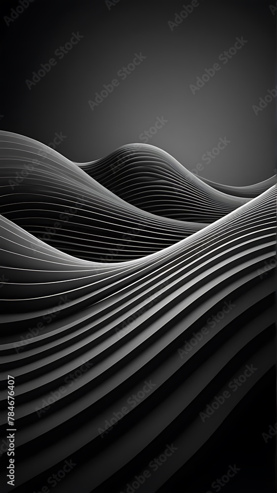 Black background simple lines and smooth curves high contrast Stock ...