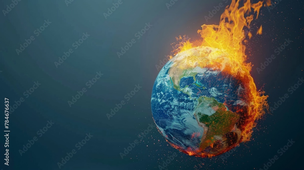 Igneous Earth in space showing environmental crisis - A powerful ...