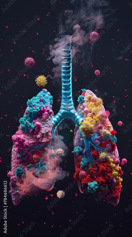 A striking visual portrays a cloud of colorful bacteria flying from ...