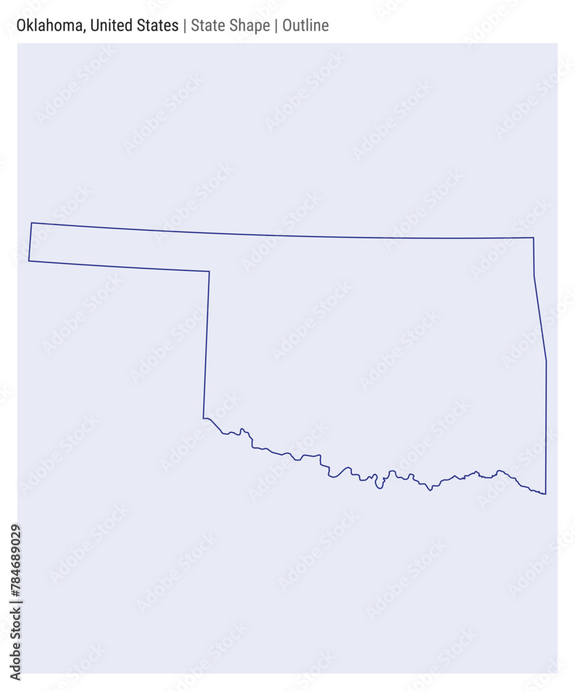 Vetor de Oklahoma, United States. Simple vector map. State shape ...