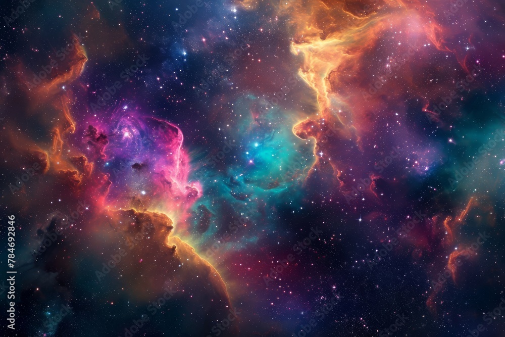 A vibrant and vivid expanse of space showcasing an abundance of stars ...