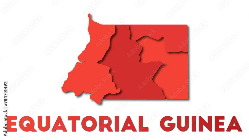 Equatorial Guinea map showing regions. Animated country map with title ...