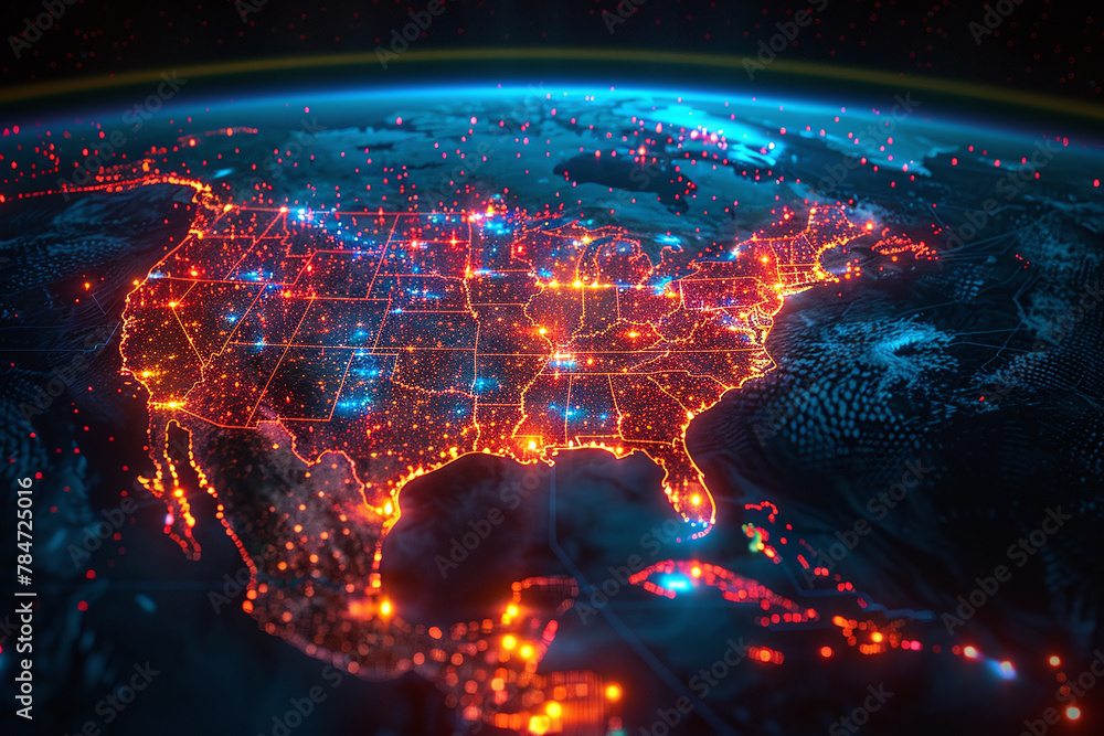 Bridging Continents: A Vibrant Map of Telecom Towers, Tech Hubs, and ...