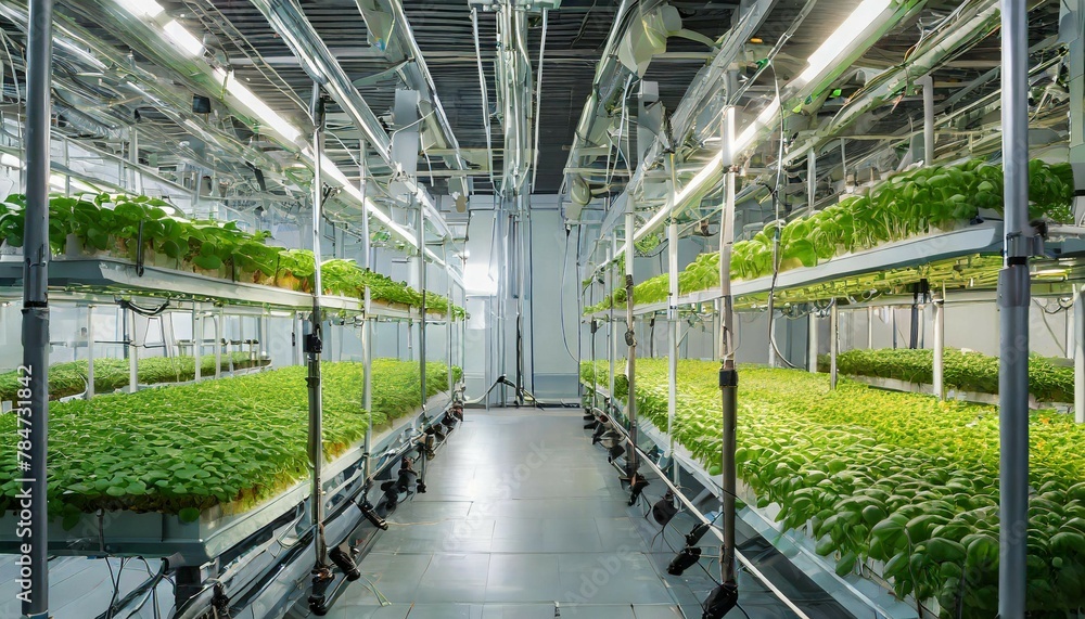 Futuristic biotechnology factory. Photobioreactor made of green plants ...